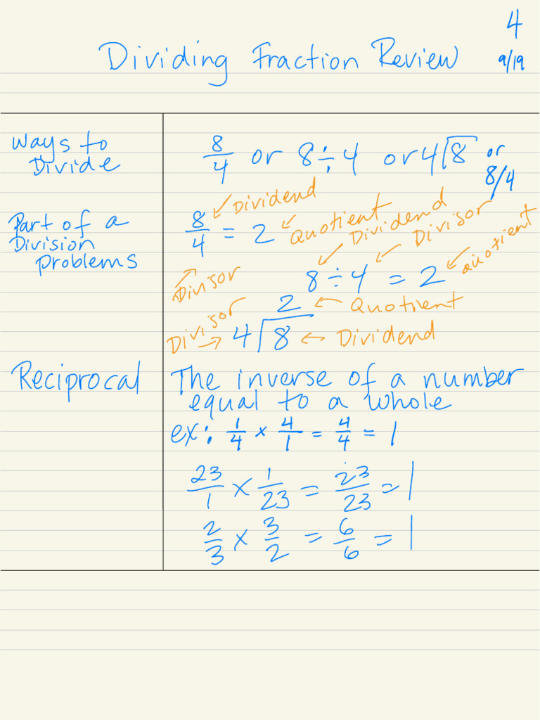 Fraction Division and Conversion Guide | PDF | Algebra | Mathematical ...