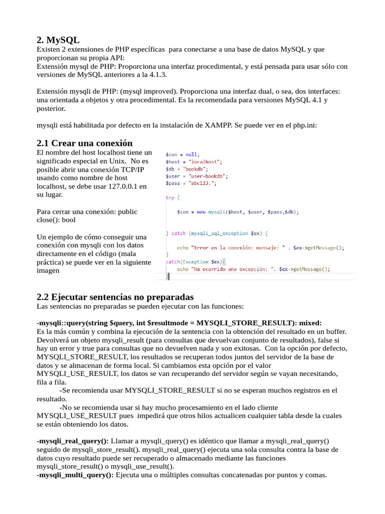 Guía de Conexión PHP-MySQL | PDF | Mi sql | SQL