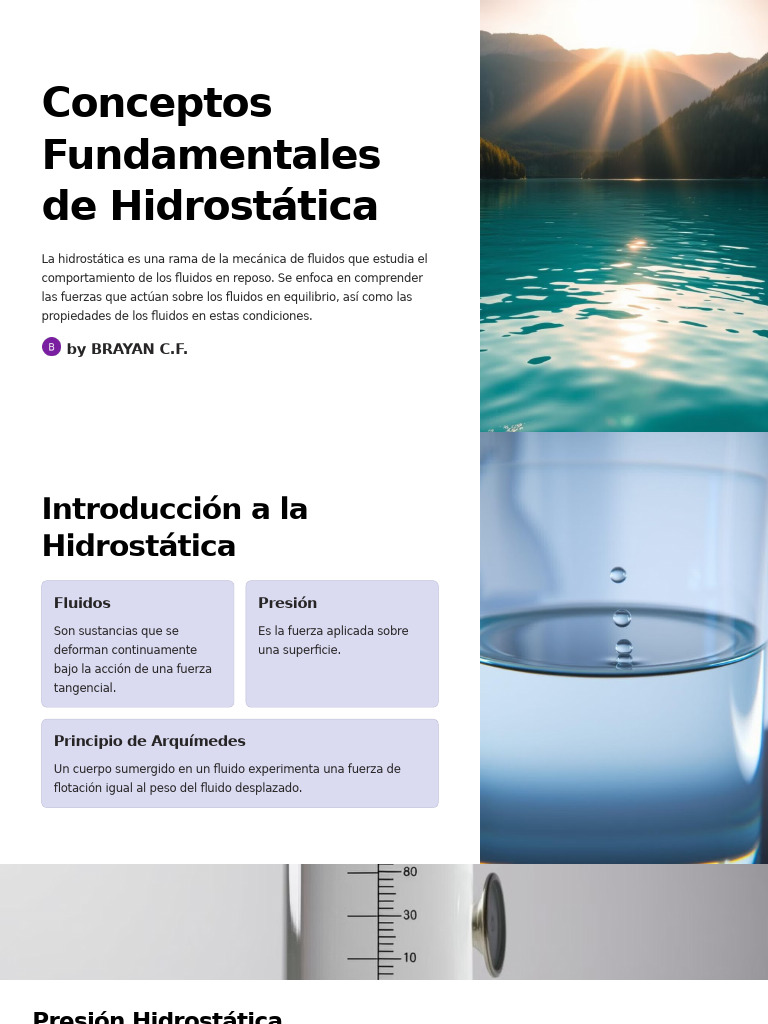 Conceptos Fundamentales de Hidrostatica | PDF | Mecanica clasica | Cantidad