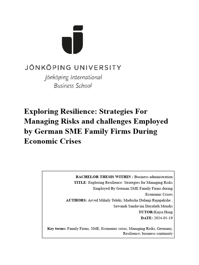 Bachelor Thesis in Business Administration | PDF | Psychological ...