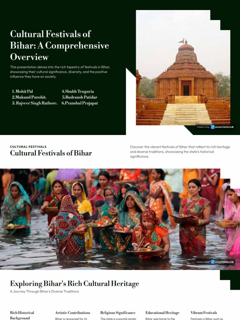 Cultural Festivals of Bihar Overview | PDF
