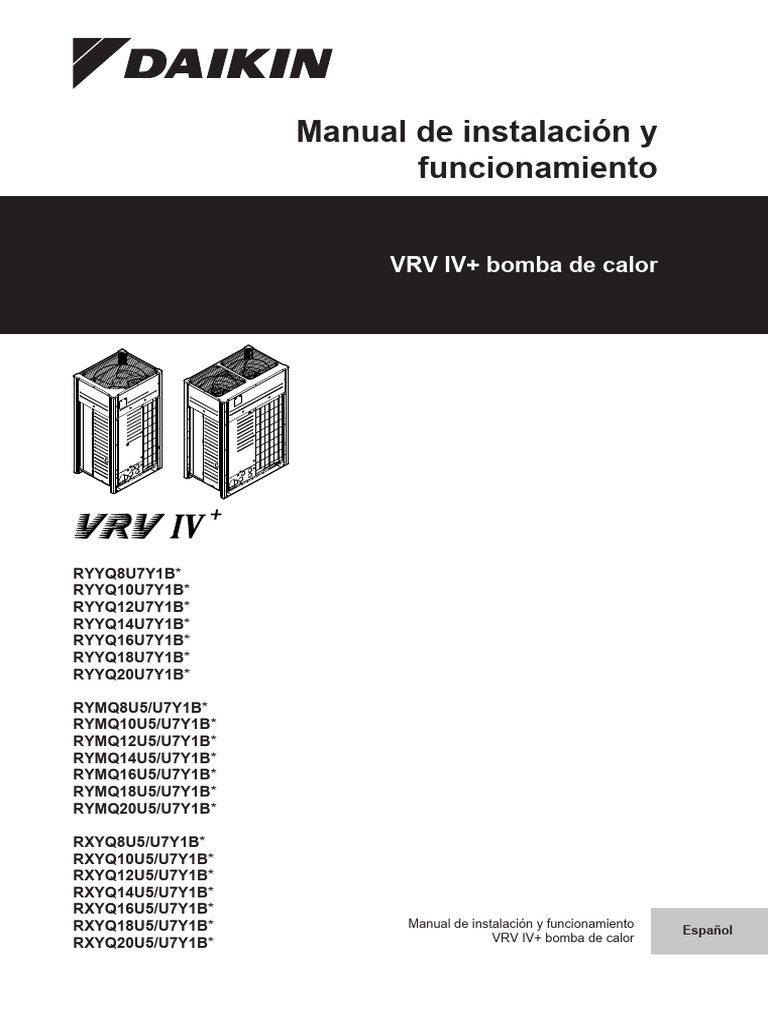 Manual de Instalacion y Funcionamiento VRV IV + Bomba de Calor | PDF | Temperatura | Aire ...