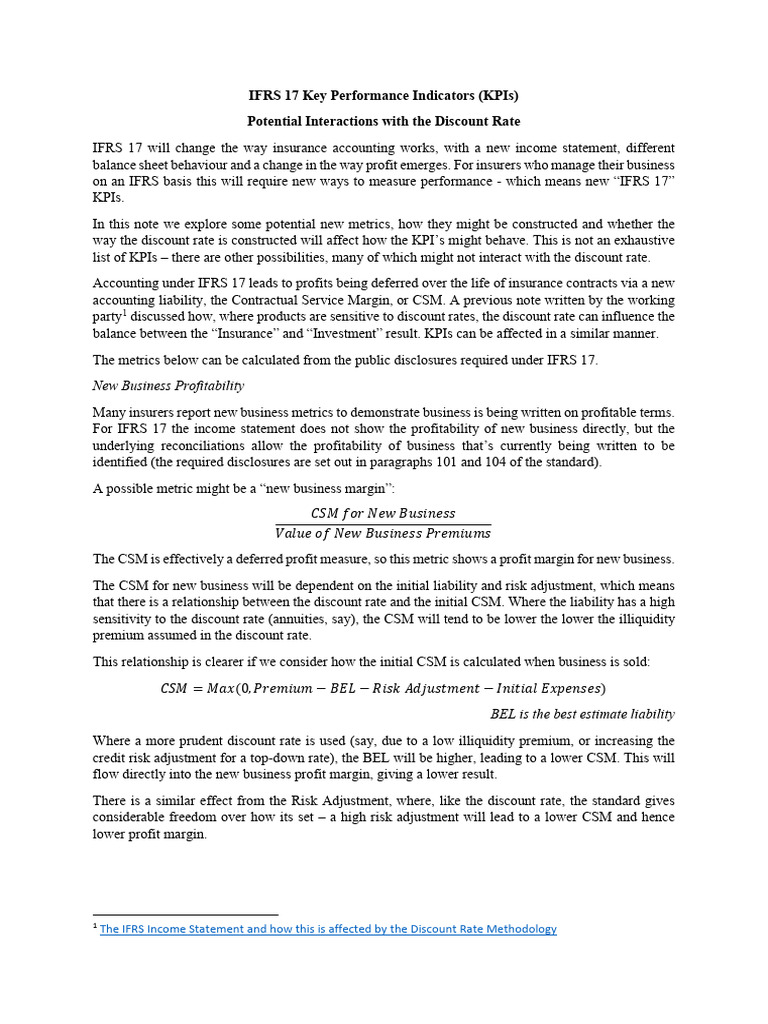 IFRS 17 Key Performance Indicators | PDF | Valuation (Finance) | Insurance