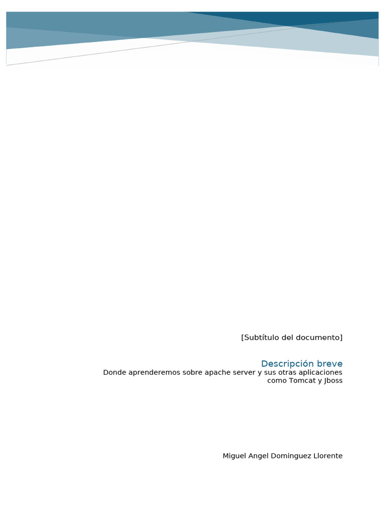 Guía Completa: Apache, Tomcat y JBoss | PDF | Servidor HTTP Apache | Aplicación web