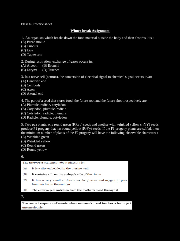 Winter Assignment | PDF | Seedling | Sex