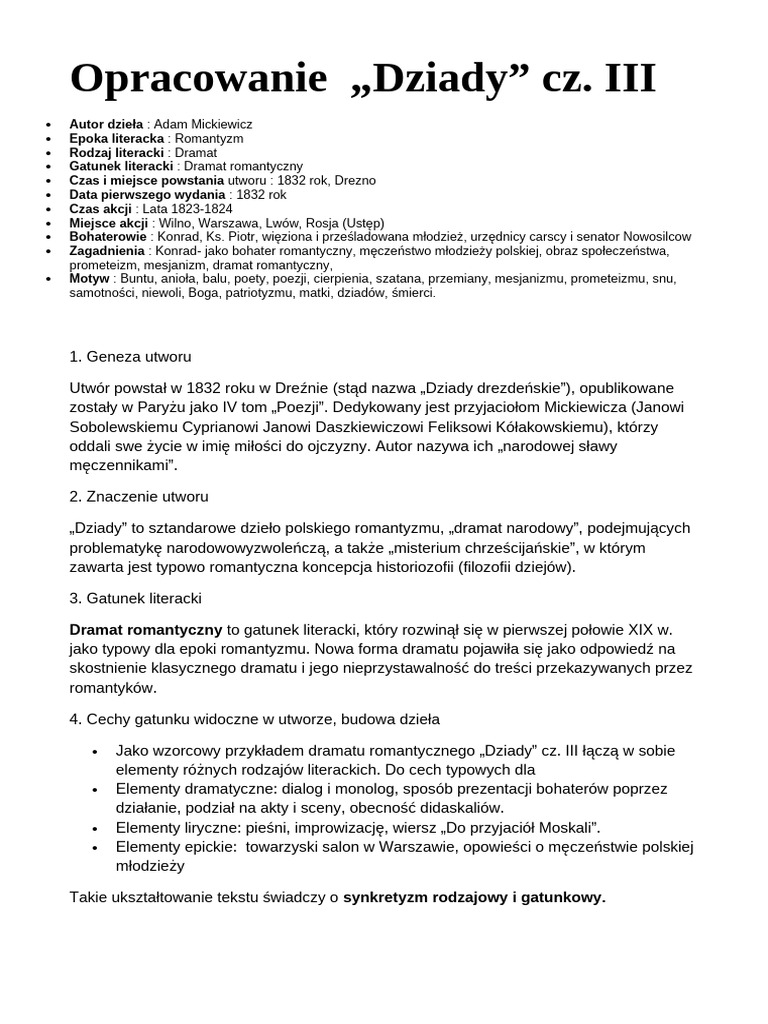 Opracowanie-Dziady-cz.-III | PDF