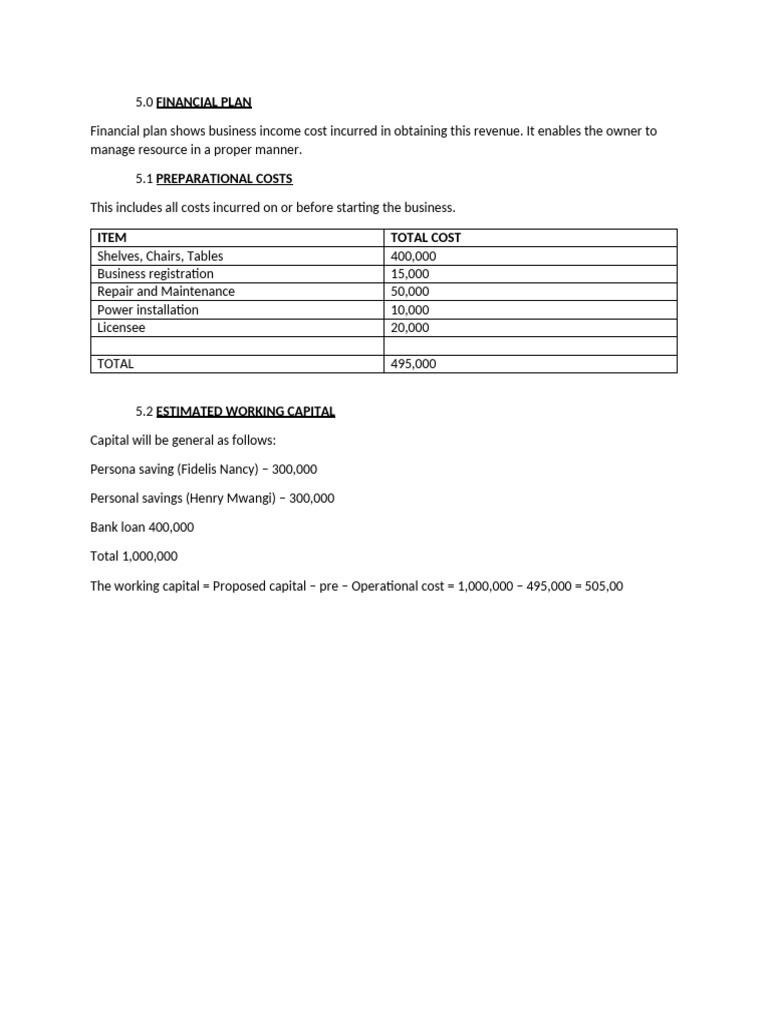 FINANCIAL PLAN | PDF