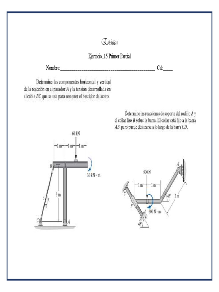 Ejercicio 15 - Estática - 3a | PDF