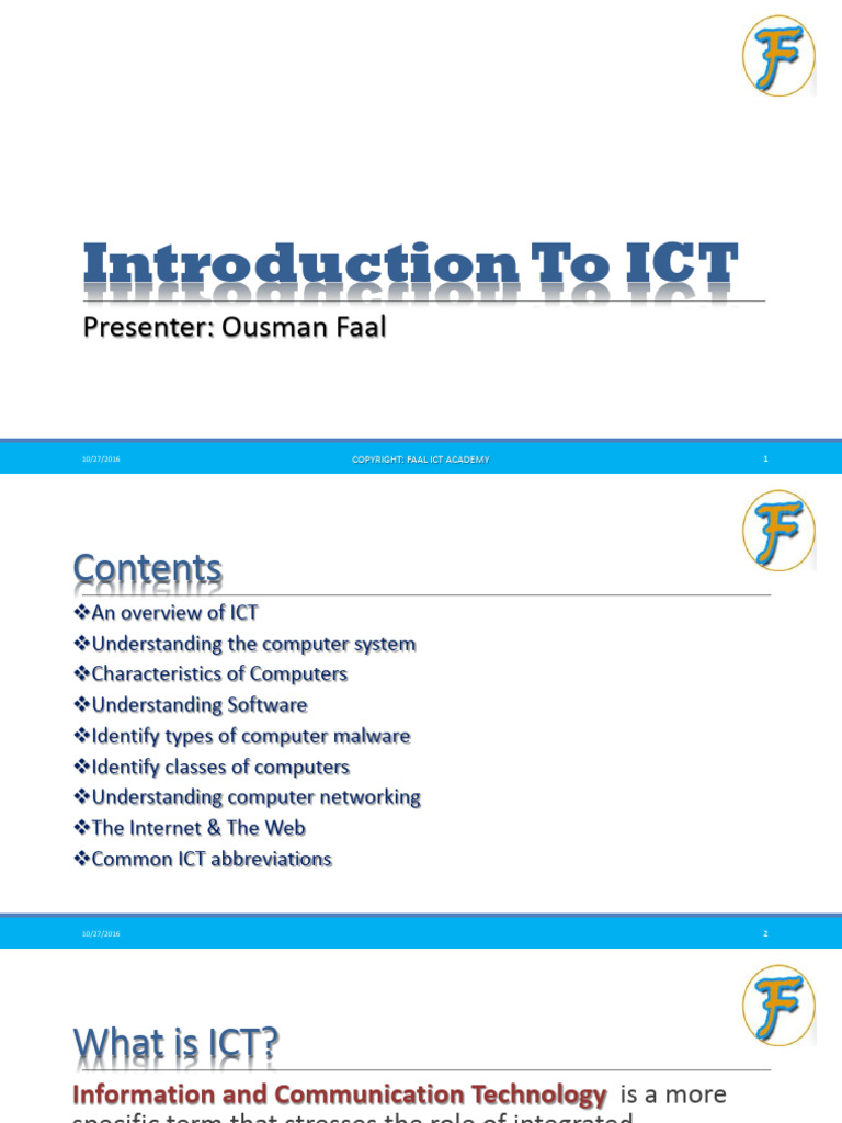 Introduction To ICT-1 2 | PDF | Computer Data Storage | Malware