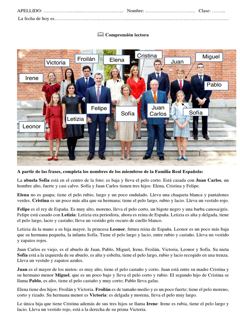 Comprensión de la Familia Real Española | PDF