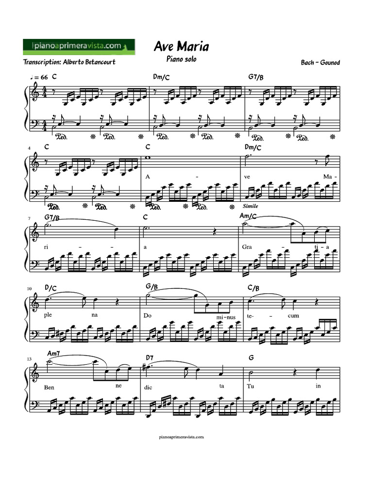 Bach - Gounod - Ave Maria | PDF