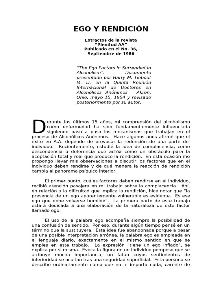Ego y Rendicion | PDF | Psique (psicología) | Mente inconsciente