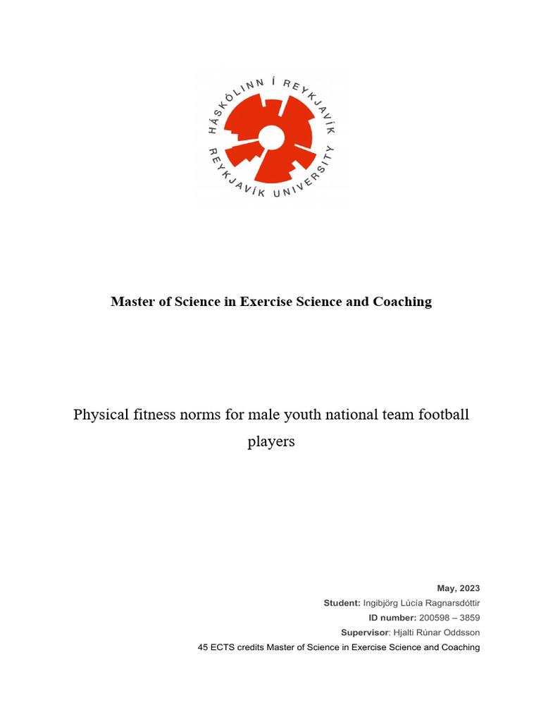 Physical fitness norms for male youth national team football players ...