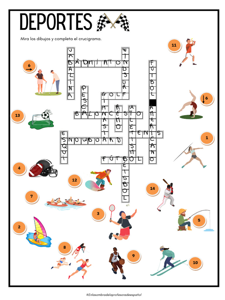 Exo Crucigrama Los Deportes Eleves | PDF
