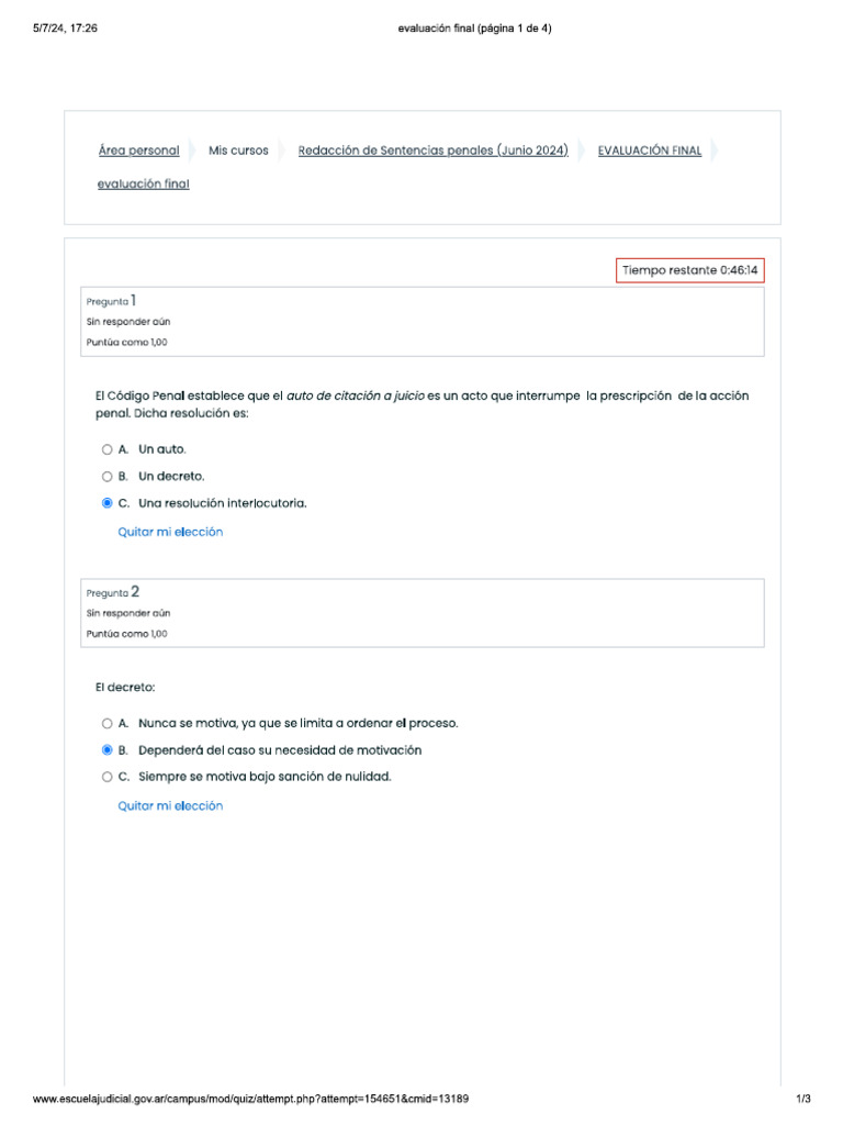 Documento Sobre Examen Poder Judicial | PDF