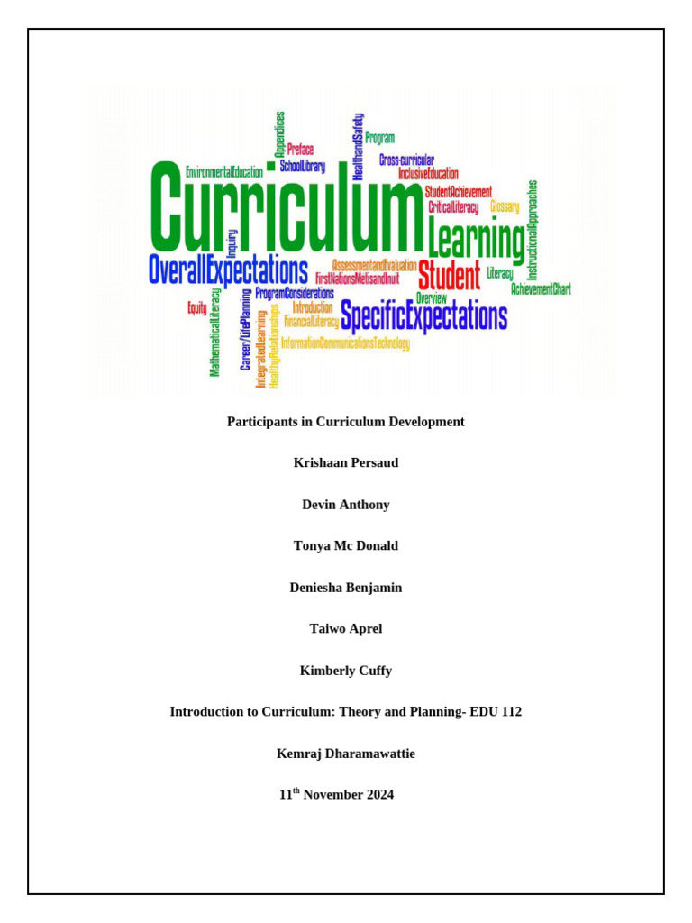 Participants in Curriculum | PDF | Curriculum | Teachers
