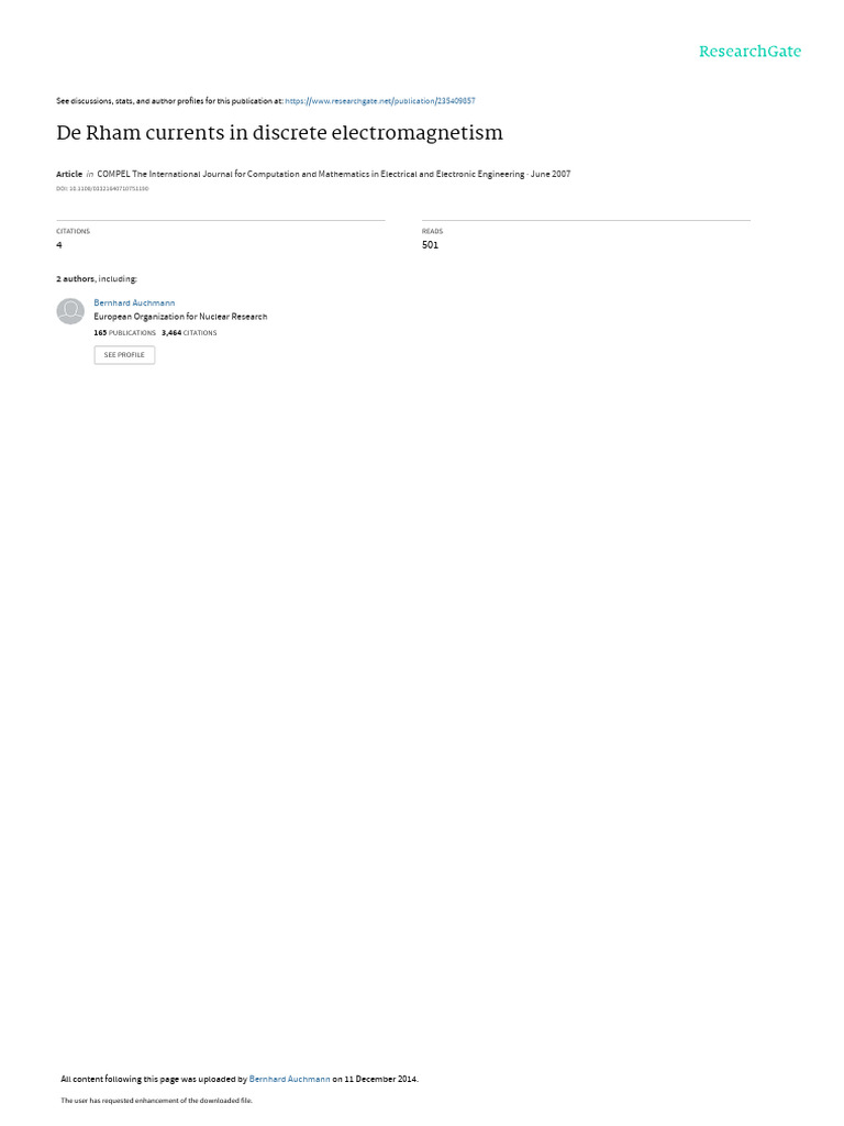 De Rham Currents in Discrete Electromagnetism | PDF | Differential Form | Topology