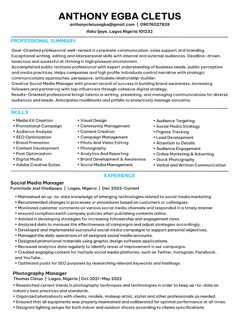 MY RESUME (1st Page) | PDF
