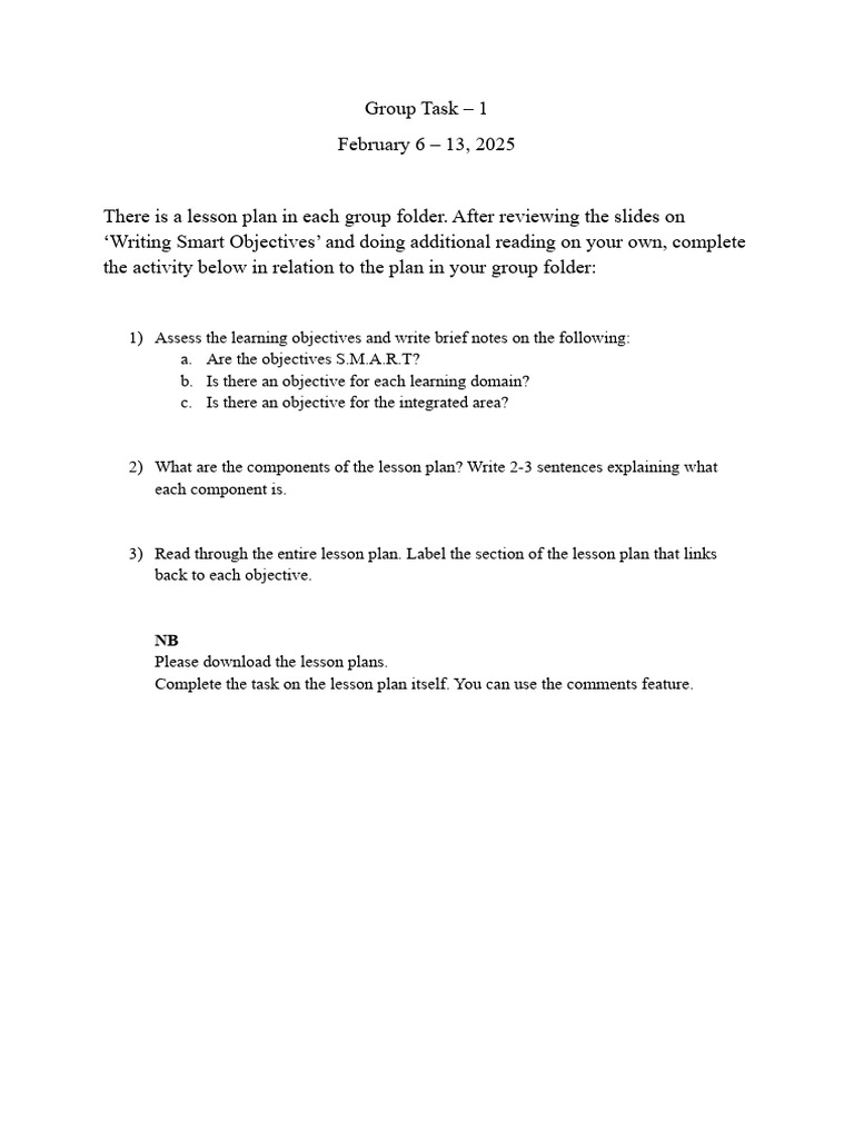 Tutorial Group Task 1 - February 6-13, 2025 | PDF