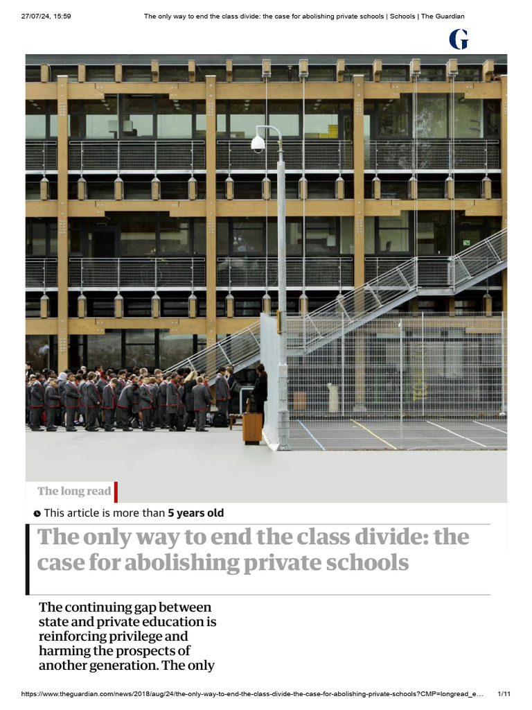 End Class Divide: Abolish Private Schools | PDF | Taxes | Subsidy