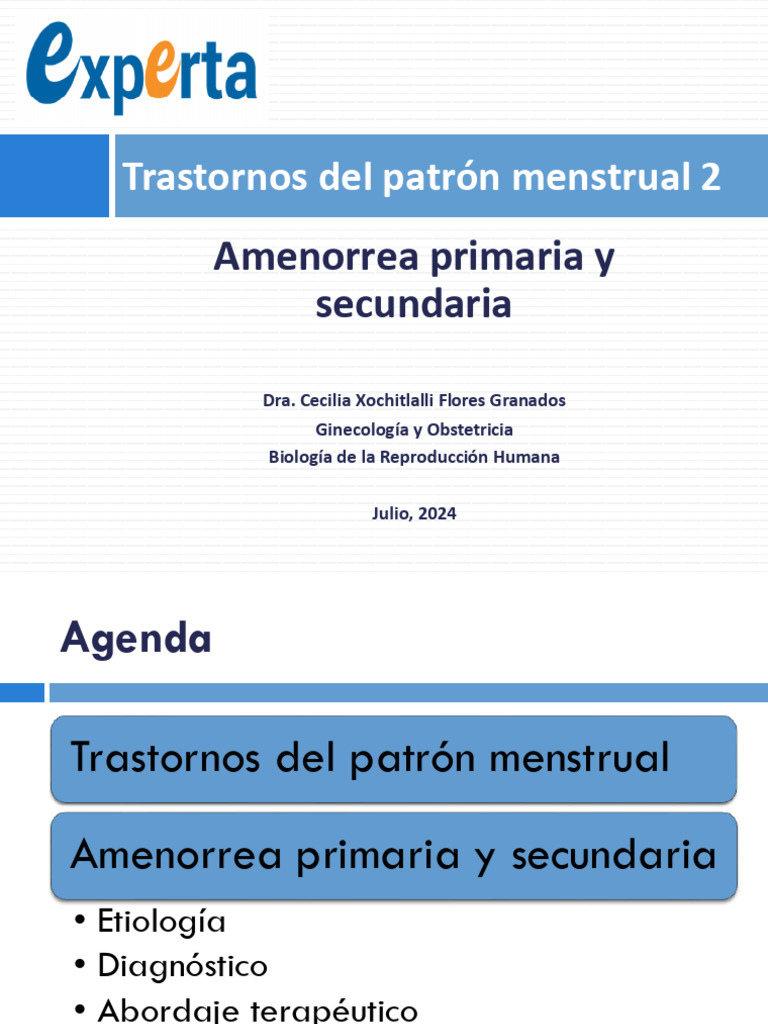 M2. Tema 2 Trastornos Del Patrón Menstrual 2 | PDF | Hormona luteinizante | Sistema reproductivo