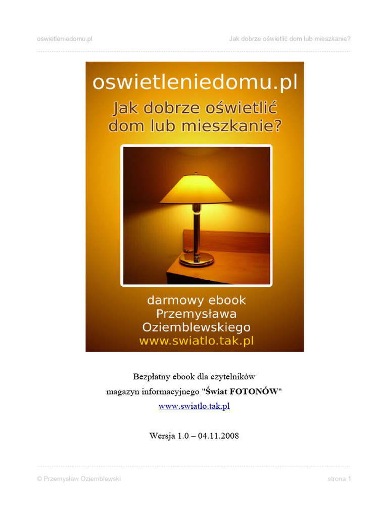 Ebook Jak Oswietlic Dom Mieszkanie | PDF