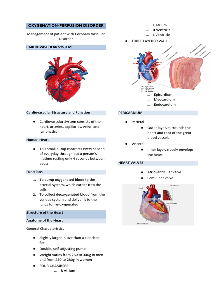 Oxygenation Perfusion Disorder | PDF | Heart | Circulatory System