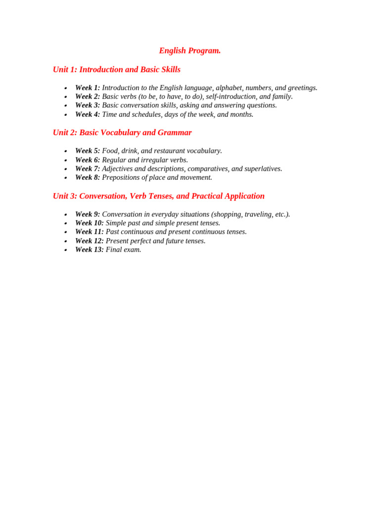 Beginner English Course Guide | PDF