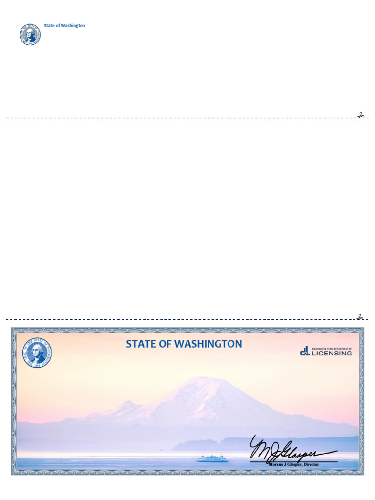 Washington Body Piercing License Certificate | PDF