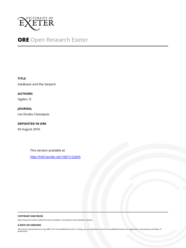 Katabasis and The Serpent Final Piece (Clean Version) | PDF | Ancient ...