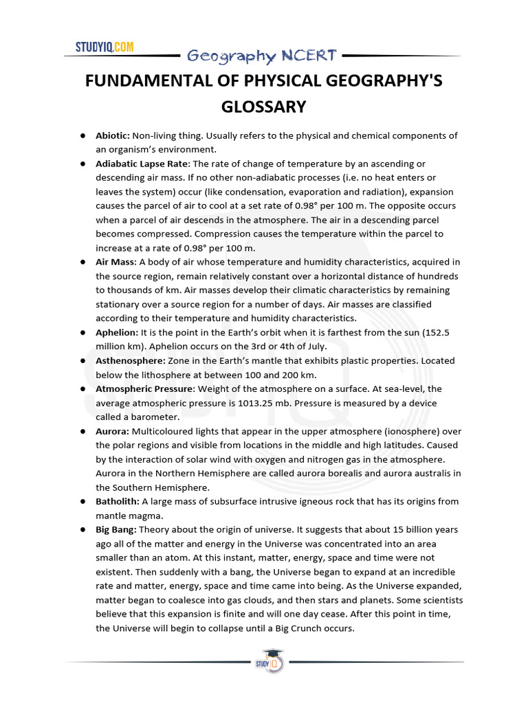 11th Class Crux Fundamentals of Physical Geography 1673833585 1 | PDF ...