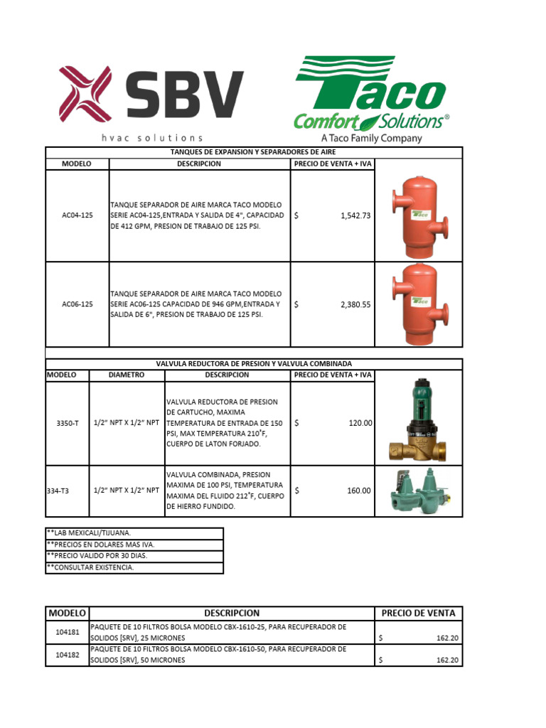 Stock SBV Industriales Taco | PDF