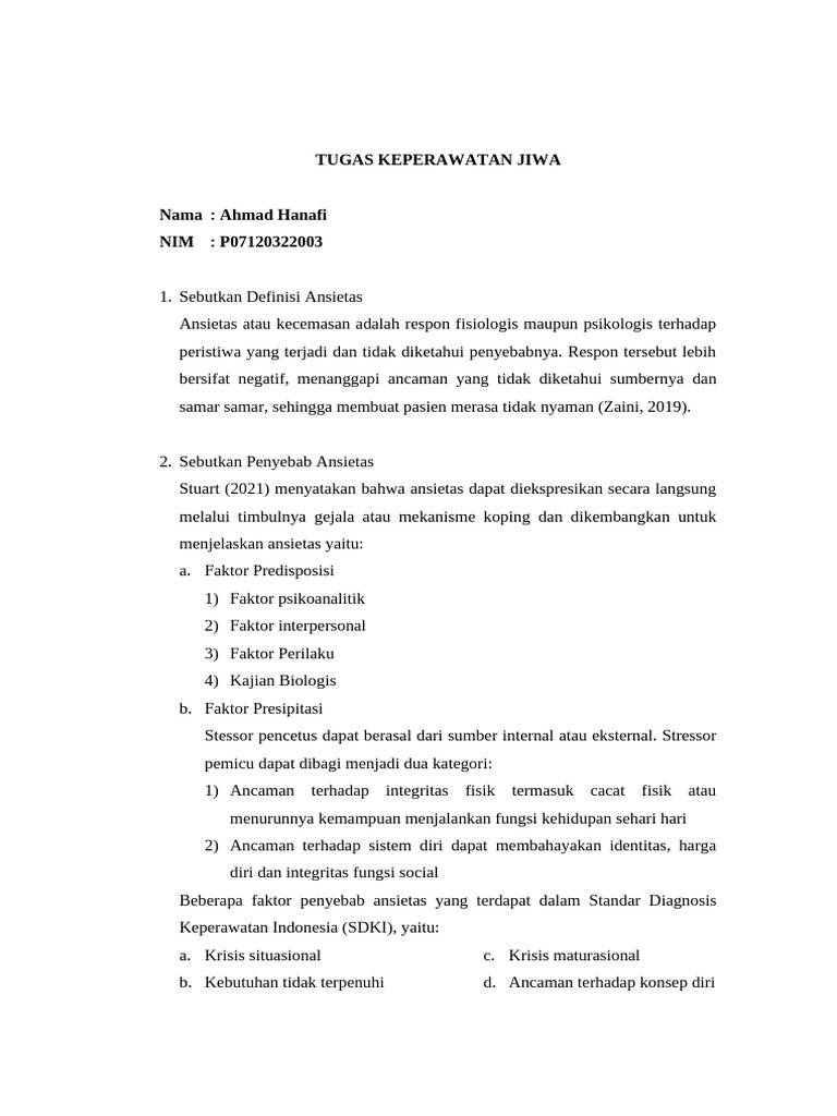 Ahmad Hanafi Kep Jiwa | PDF