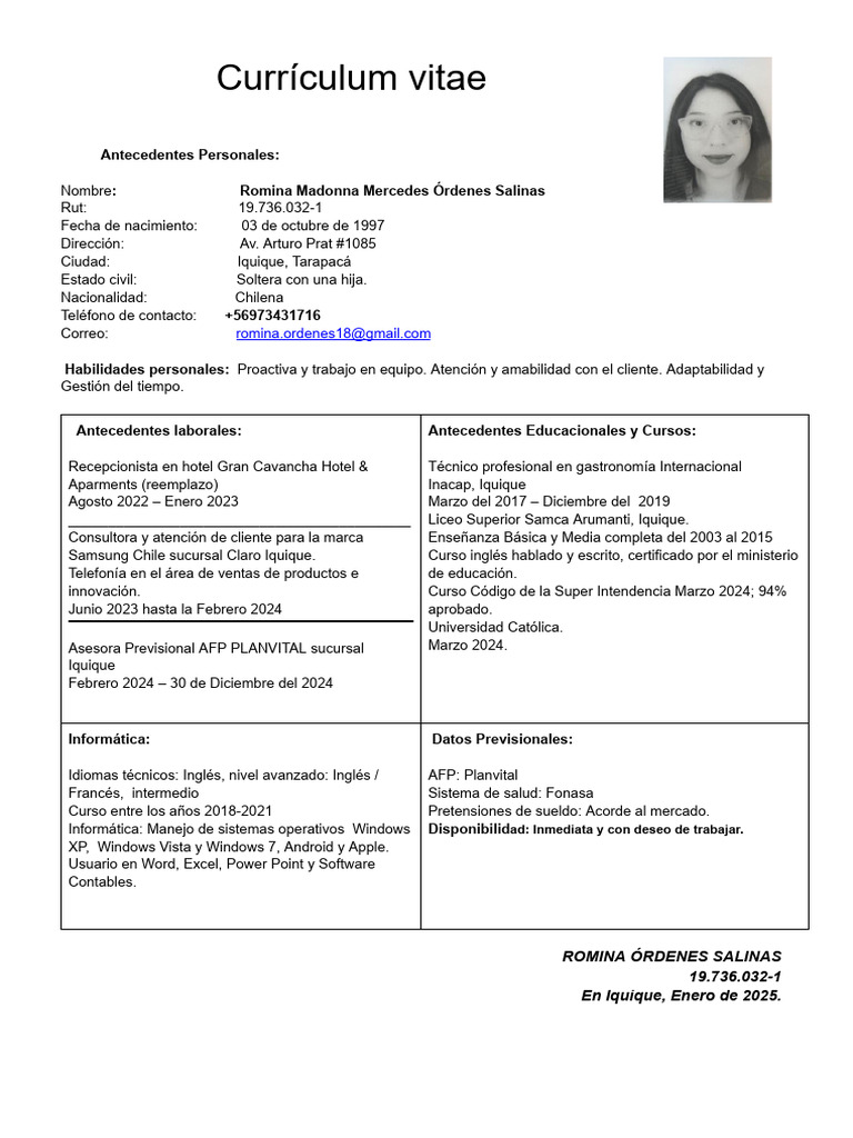 2025 Currículum vitae Romina | PDF | Software | Informática