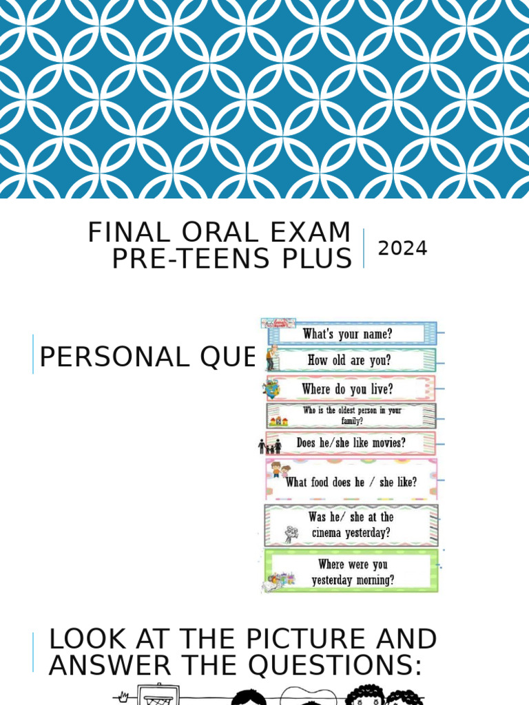 Final Oral Exam Pre-Teens Plus | PDF