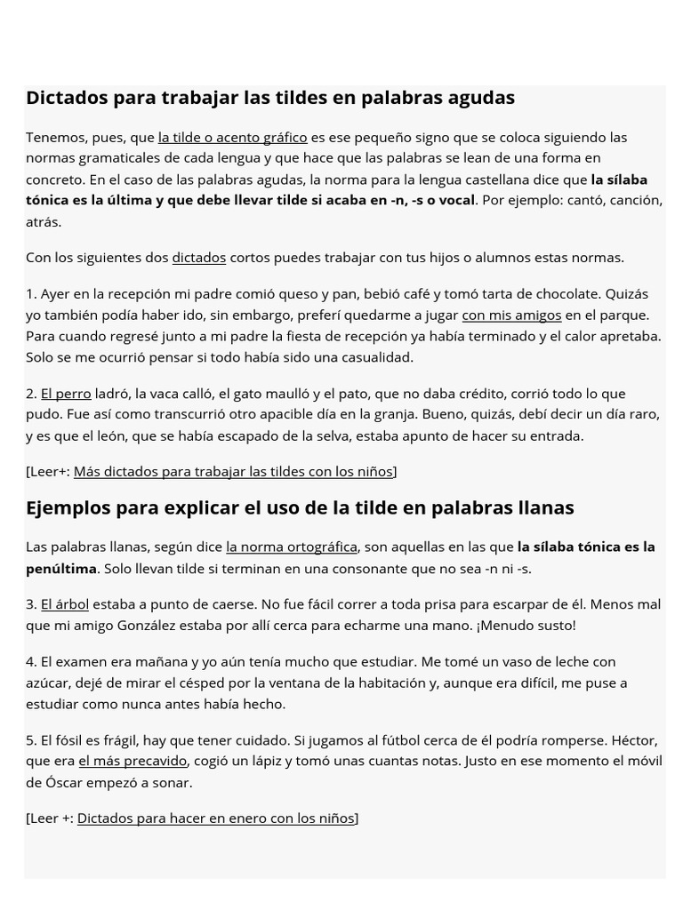 Dictados de Acentos | PDF