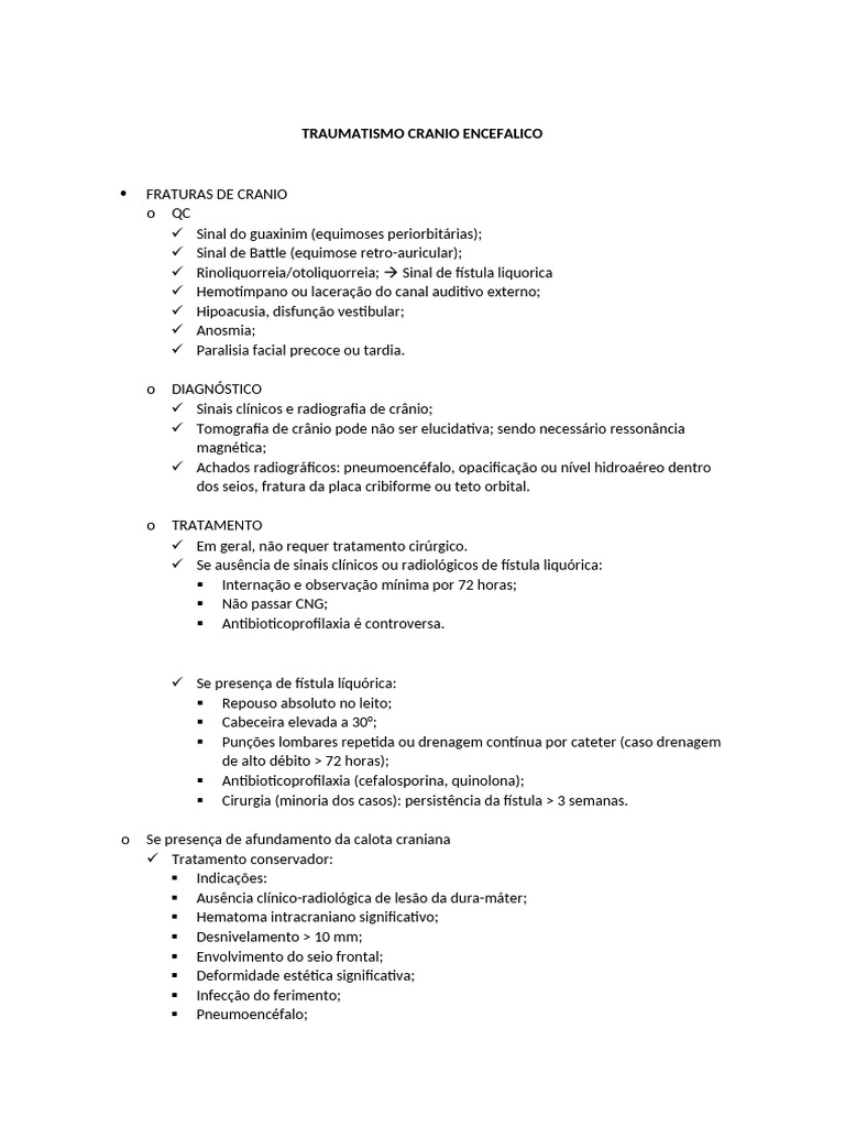 Traumatismo Cranio Encefalico | PDF | Traumatismo craniano | Amnésia
