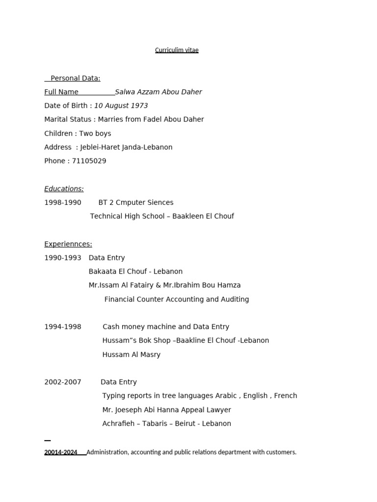 Salwa cv | PDF
