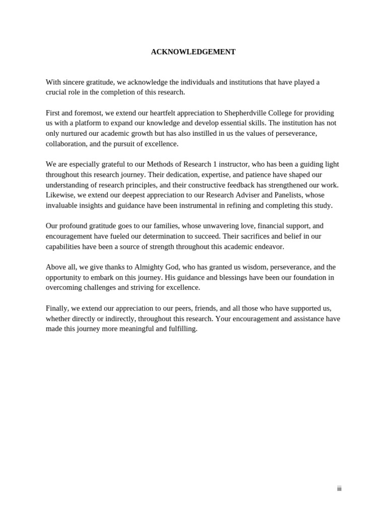 Research Acknowledgement | PDF