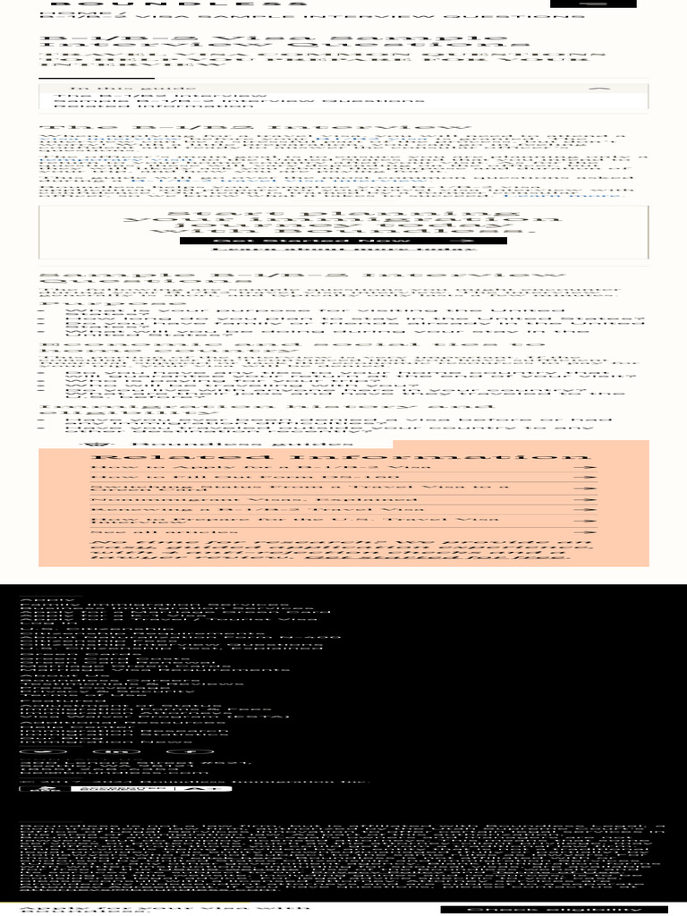 B-1B-2 Visa Sample Interview Questions - Boundless | PDF | Travel Visa ...