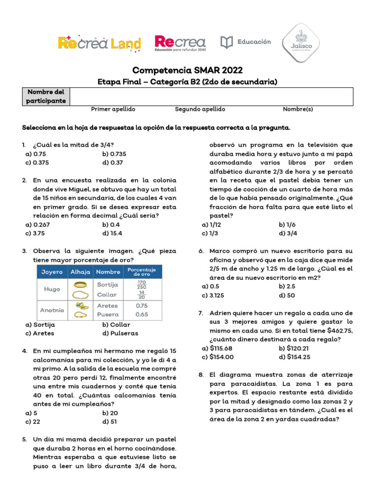 Examen B2 - SMAR 2022 - Centrado | PDF