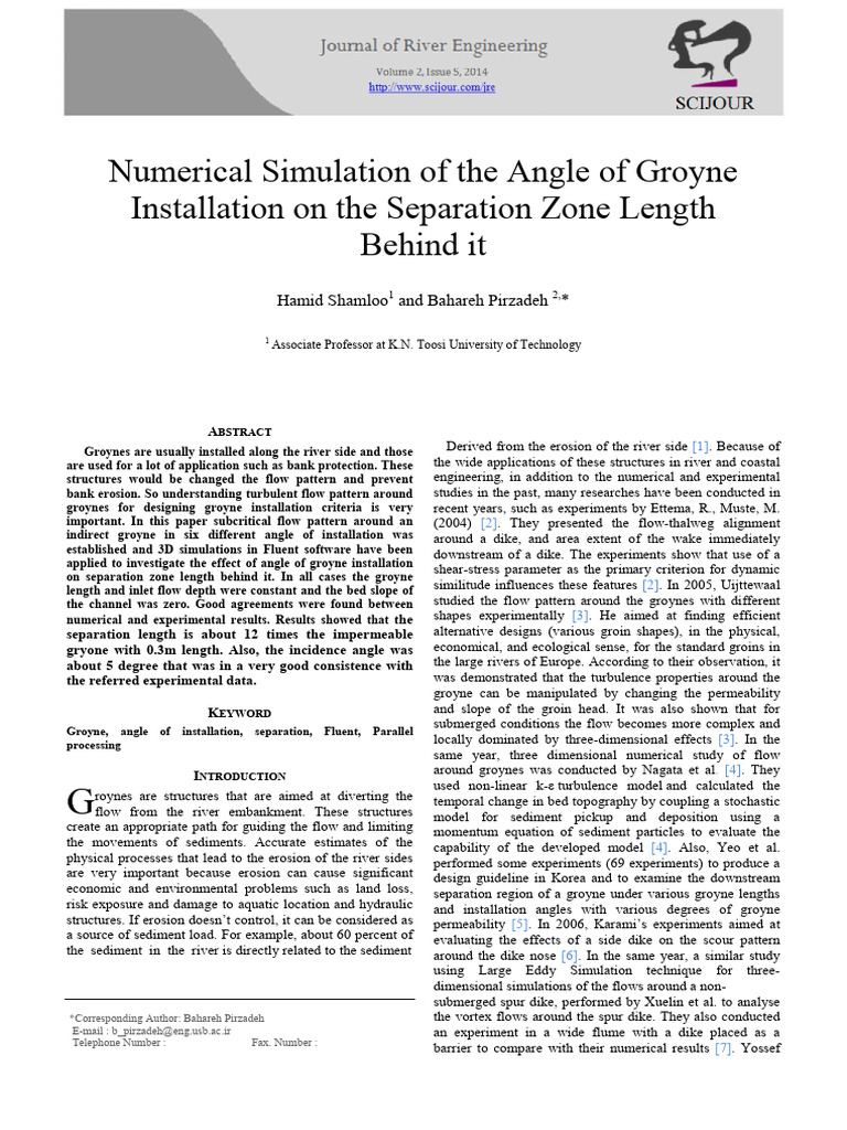 Groyne Installation Angle Effects on Flow | PDF | Fluid Dynamics ...