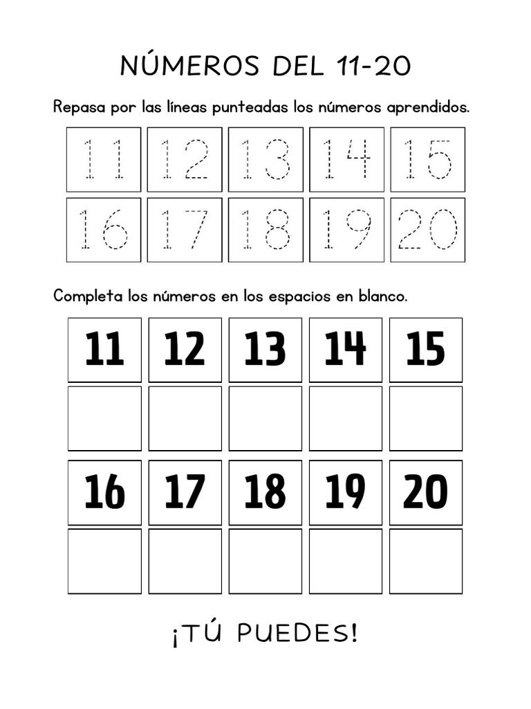 Números Del 11-20 | PDF