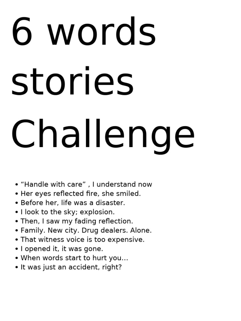 6 Words Stories | PDF