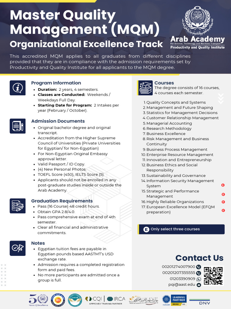 MQM Organizational Excellence Track | PDF