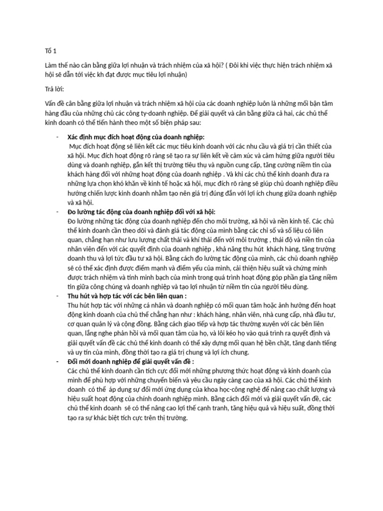 GDKT - PL câu hỏi Tổ 1 | PDF