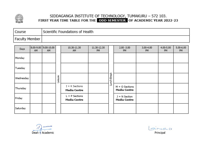 SFH Time Table REVISED 19-12-22 (1) | PDF