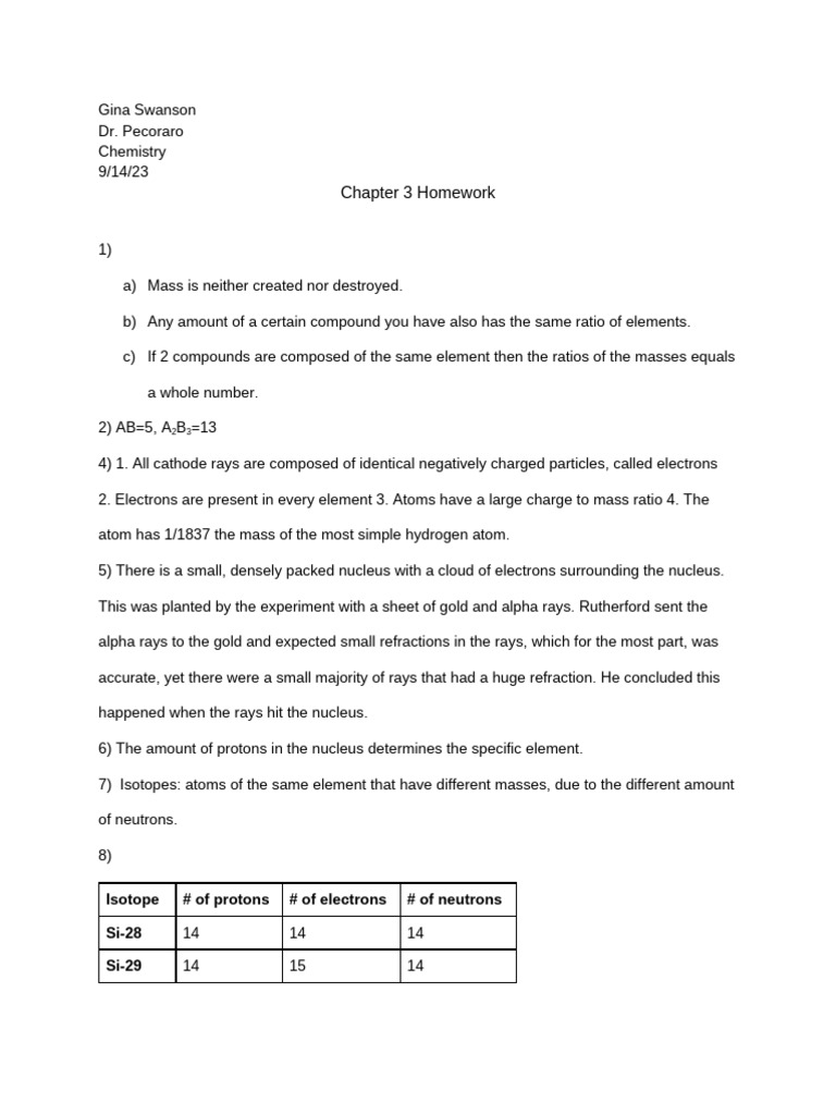 Chapter 3 Chemistry | PDF