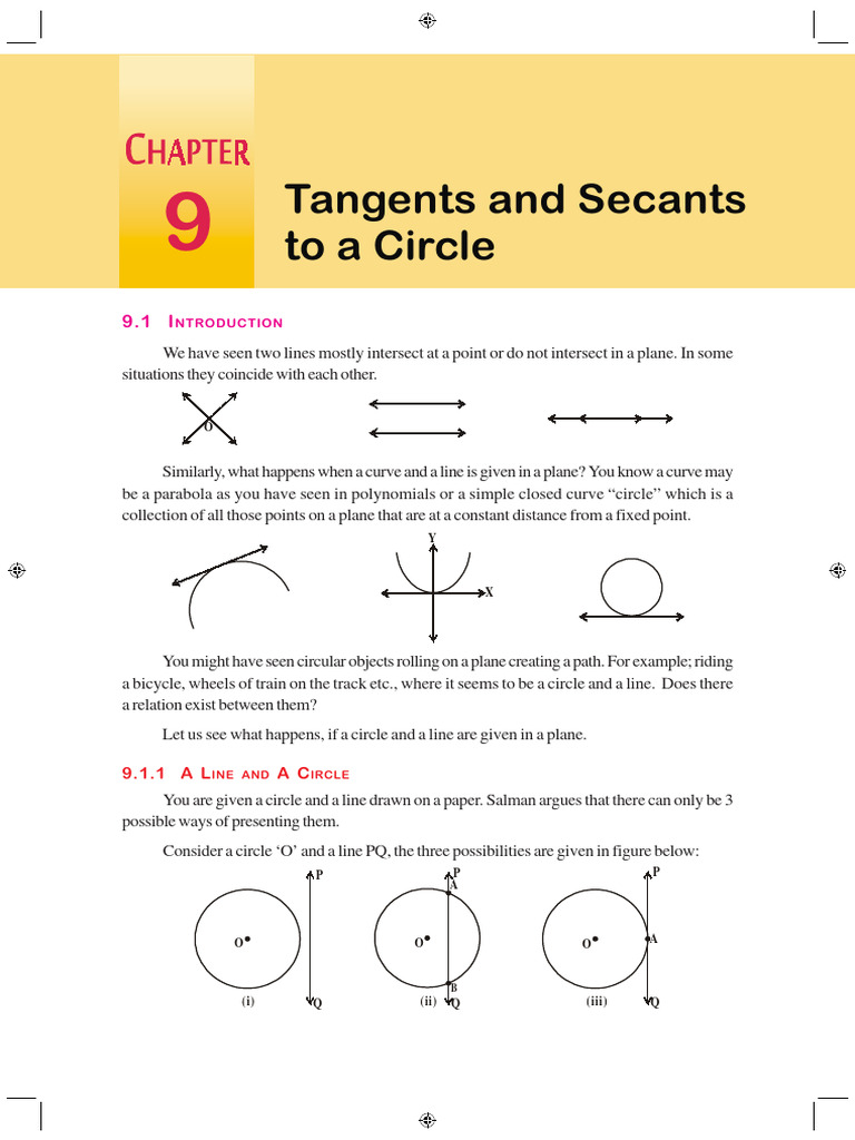 10th Class-AP-EM-Mathematics-9-Tangents and Secants To A Circle | PDF ...
