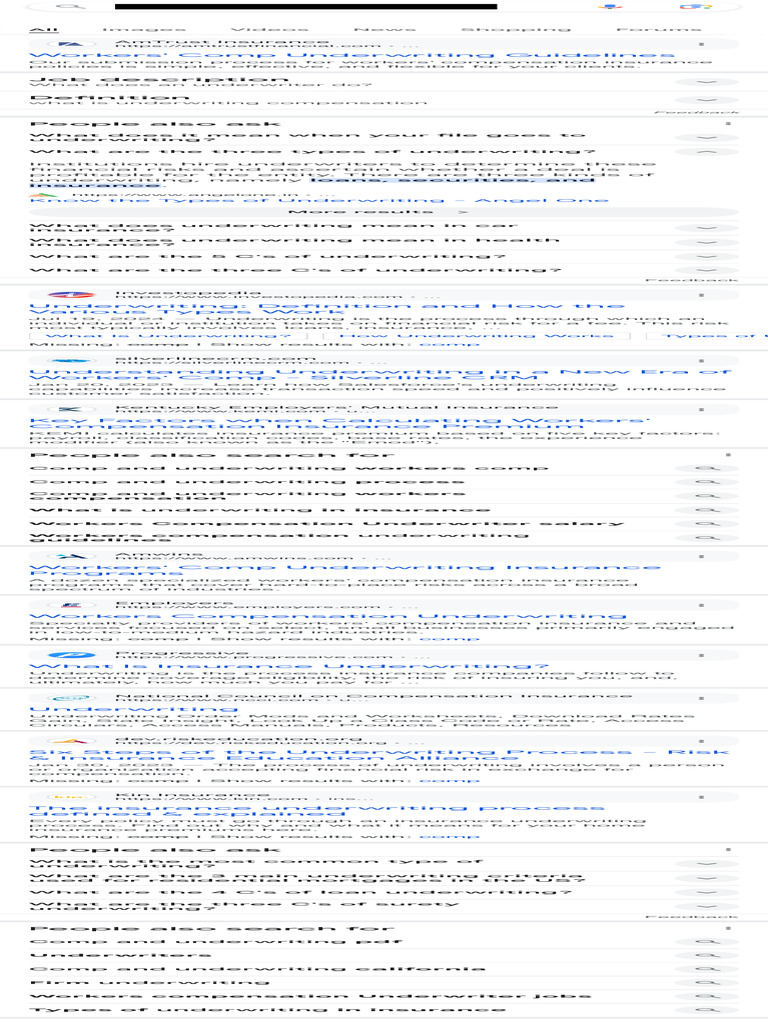 Comp and Underwriting - Google Search | PDF | Insurance | Underwriting